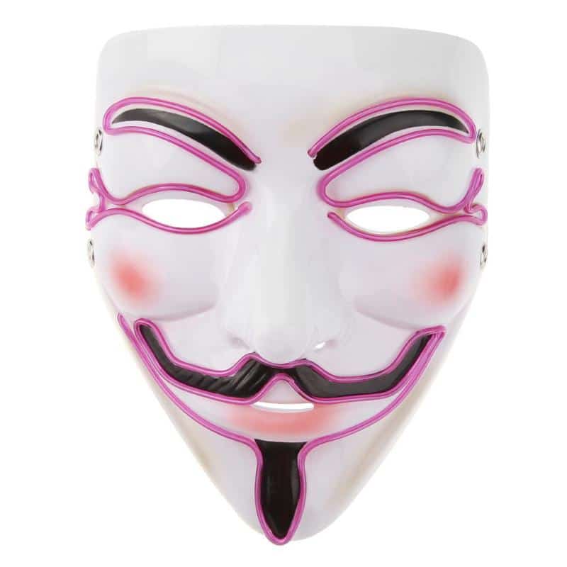Masque Anonymous lumineux - Déguisement Mania